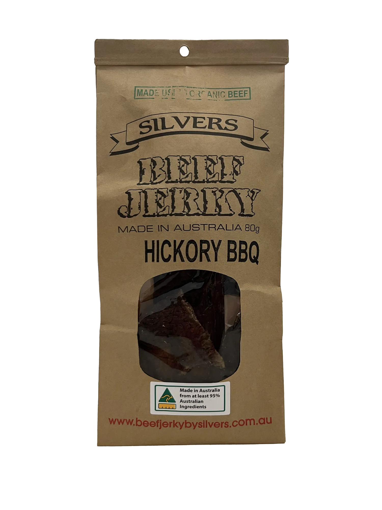 Hickory BBQ Jerky 80g | Sweet & Smokey Aussie Beef Jerky – Silvers ...